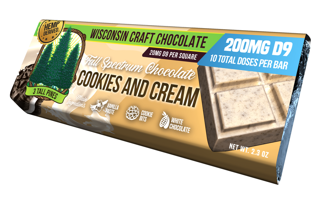 Cookies and Cream - Delta 9 Chocolate Bar – 3 Tall Pines Farm