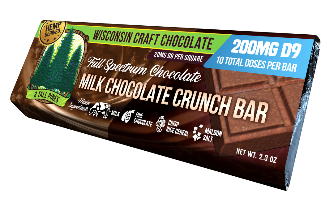 Milk Chocolate Crunch - Delta 9 Chocolate Bar – 3 Tall Pines Farm