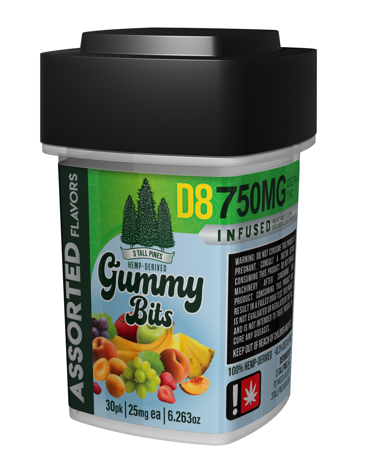 Assorted- 25mg Delta 8 Gummies - 3 Tall Pines